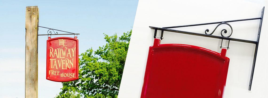 Curved Top Pub Swing Sign - Hanging Signs